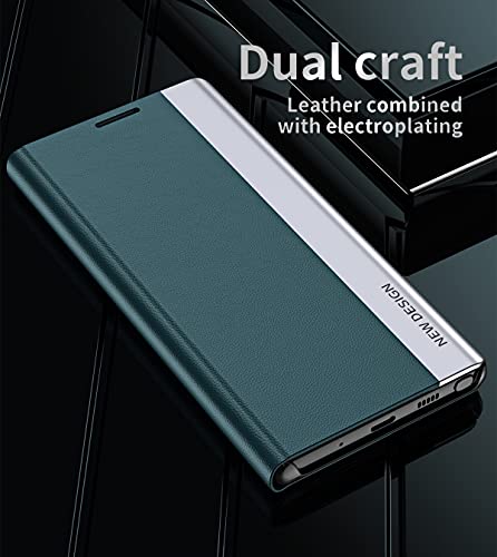 CCSmall for Xiaomi Redmi Note 10 Pro/Note 10 Pro Max Bracket Pagnetic Leather Cover TPU Shockproof Protection Flip Phone Case for Xiaomi Redmi Note 10 Pro Max CX Black