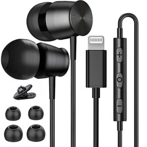 gsangoo lightning headphones for iphone 13 14 12 pro max mfi certified lightning earbuds with mic noise isolation stereo bass in-ear headphones lightning connector wired earphones for iphone 11 xr se