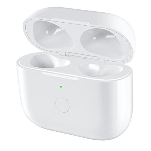 Wireless Charging Case Replacement Compatible with AirPod 3rd Generation, Air Pod 3 Charger Case with Bluetooth Pairing Sync Button Without Earbuds, White