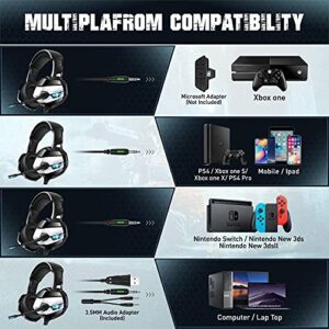 FEIYING Gaming Headset with Microphone, Gaming Headphones Stereo 7.1 Surround Sound PS4 Headset 50mm Drivers, 3.5mm Audio Jack Over Ear Headphones Wired for PC Switch Playstation Xbox PS5 Laptop