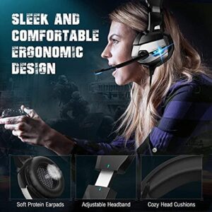 FEIYING Gaming Headset with Microphone, Gaming Headphones Stereo 7.1 Surround Sound PS4 Headset 50mm Drivers, 3.5mm Audio Jack Over Ear Headphones Wired for PC Switch Playstation Xbox PS5 Laptop