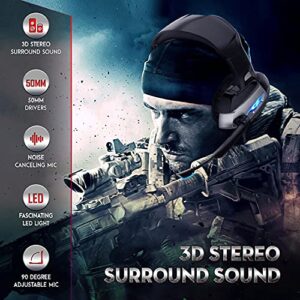 FEIYING Gaming Headset with Microphone, Gaming Headphones Stereo 7.1 Surround Sound PS4 Headset 50mm Drivers, 3.5mm Audio Jack Over Ear Headphones Wired for PC Switch Playstation Xbox PS5 Laptop