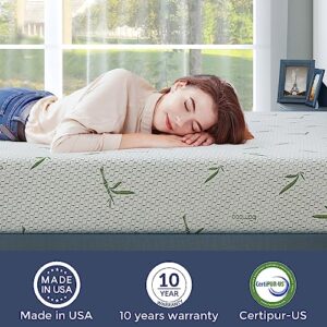 IULULU California King Size Mattress in a Box, 8 Inch Gel Memory Foam Mattress with Bamboo Cover, Cooling Bed Mattress Made in USA, CertiPUR-US Certified