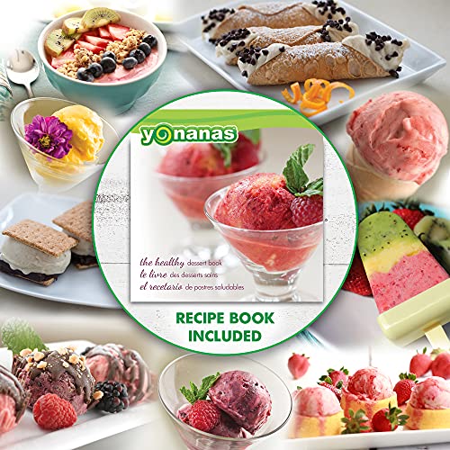 Yonanas 902RD Classic Vegan, Dairy-Free Frozen Fruit Soft Serve Maker, Includes 36 Recipes, 200-Watts, Red