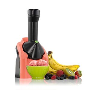 yonanas 902cr classic vegan, dairy-free frozen fruit soft serve maker, includes 36 recipes, 200-watts, coral