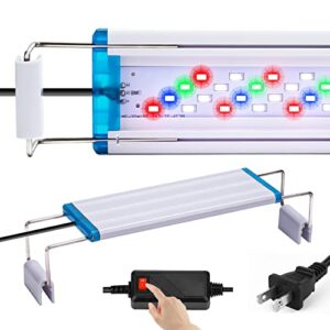 oltraman led aquarium light full spectrum fish tank lights 7" 8" 10" 12" 8w multi-color freshwater saltwater plant lamp white blue red leds