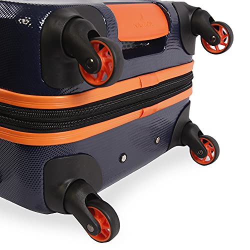 Nautica Birch Hardside Spinner Luggage, Navy/Orange, Carry-On 21-Inch