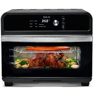 instant omni air fryer toaster oven combo 19 qt/18l, from the makers of instant pot, 7-in-1 functions, fits a 12" pizza oven, 6 slices of bread, app with over 100 recipes, black finish