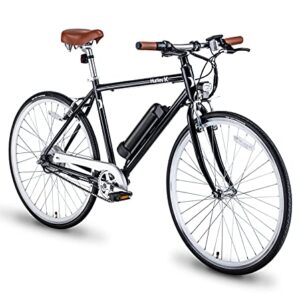 Hurley Electric Bikes Amped Urban Single Speed E-Bike (Blue Sea, Large / 19)