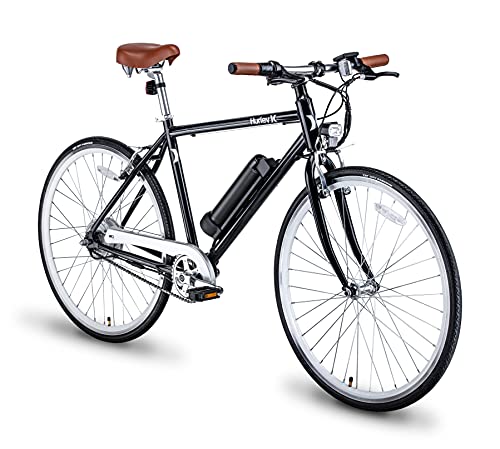 Hurley Electric Bikes Amped Urban Single Speed E-Bike (Blue Sea, Large / 19)