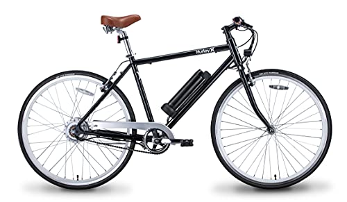 Hurley Electric Bikes Amped Urban Single Speed E-Bike (Blue Sea, Large / 19)