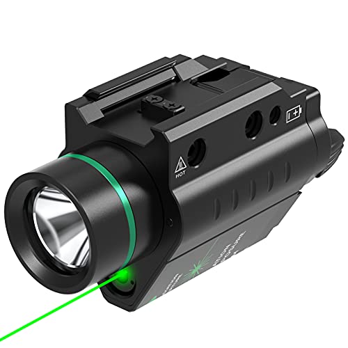 Feyachi LF-58 Green Laser Flashlight Light Combo 200 Lumen LED Flashlight Laser with Picatinny Rail Mount for Pistol Handgun Rifle