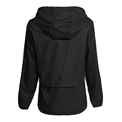 Zando Lightweight Rain Jacket Women with Hood Packable Raincoats for Adults Women Plus Size Rain Jackets for Women Waterproof Anorak Jacket Womens Windbreaker Jacket Black XL