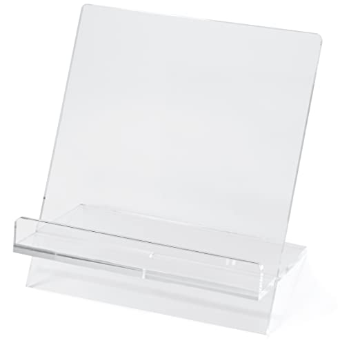 Red Co. Clear Acrylic 2 Piece Cookbook Stand & Recipe Holder for Kitchen Counter, 9.5” x 5” x 11”