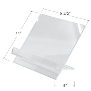 Red Co. Clear Acrylic 2 Piece Cookbook Stand & Recipe Holder for Kitchen Counter, 9.5” x 5” x 11”