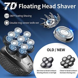 Roziaplus 7D Head Shavers for Bald Men 5 in 1 Waterproof Electric Razor for Men Bald Head Shaver Cordless Mens Electric Shavers Trimmer Wet Dry Shave Balding Clippers Rechargeable Rotary Shaver