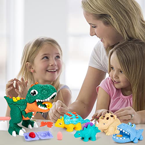 COVTOY Dinosaur Playdough Tool Kit for Toddlers 3 4 5 Year Old Boys Girls, Art & Craft Kit DIY Toy Set Make Your Own Play Dough, Dinosaur Toys for Kids 3-5 (24 Pcs Playdough Bulk Pack)