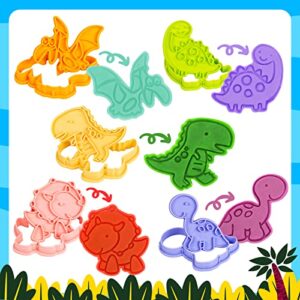 COVTOY Dinosaur Playdough Tool Kit for Toddlers 3 4 5 Year Old Boys Girls, Art & Craft Kit DIY Toy Set Make Your Own Play Dough, Dinosaur Toys for Kids 3-5 (24 Pcs Playdough Bulk Pack)