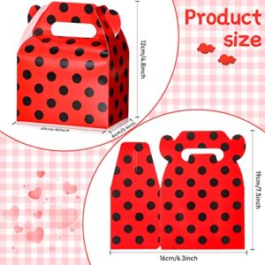 Outus 30 Pieces Ladybug Party Supplies Favor Boxes Ladybug Red Black Polka Dot Candy Boxes for Ladybug Party Wedding Birthday Christmas Baby Shower Decorations, 4 x 2.4 x 4.8 Inch