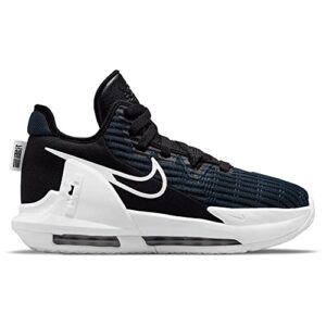 Nike Lebron Witness VI (Big Kid) Black/White/Dark Obsidian 4 Big Kid M