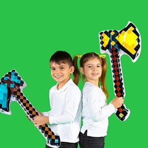 Cagemoga 10 Pieces Inflatable Axe Pixel Craft Swords inflatable Sword for Boys Girls Halloween Carnival Party Supplies