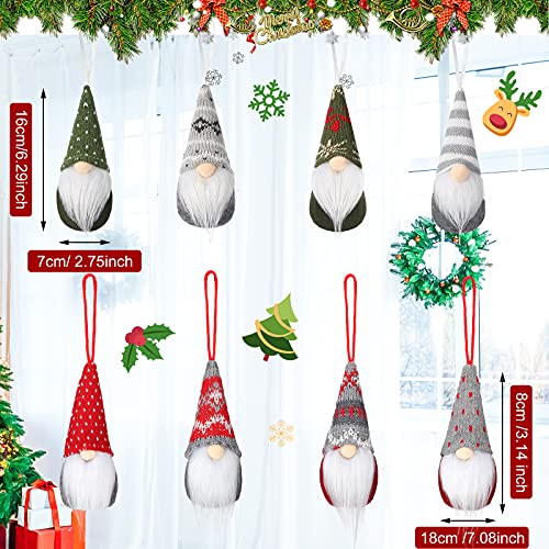 Christmas Ornaments Christmas Tree Hanging Gnomes Ornaments Handmade Swedish Tomte Decorations Plush Scandinavian Santa Elf Hanging Dolls for Christmas Holiday Party Decorations(16 Pieces)