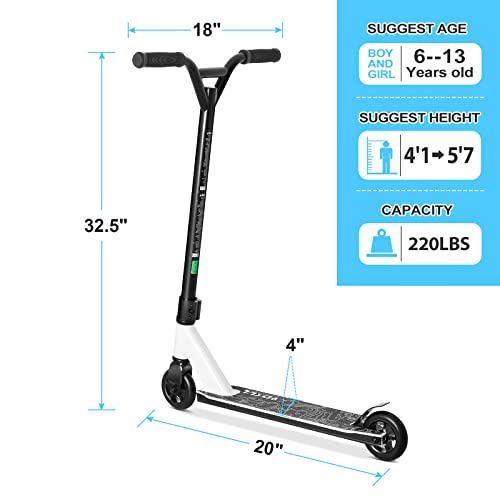 VOKUL Pro Scooters for Kids with Metal Wheels - Stunt Scooter for Boys Girls Teens Up 6 Years - Freestyle Tricks Scooter for BMX Entry Level