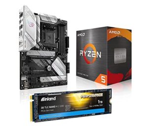 inland performance 1tb pcie gen 4.0 ssd + micro center amd ryzen 5 5600x desktop processor bundle with asus rog strix b550-a amd am4 zen 3 ryzen 5000 atx gaming motherboard