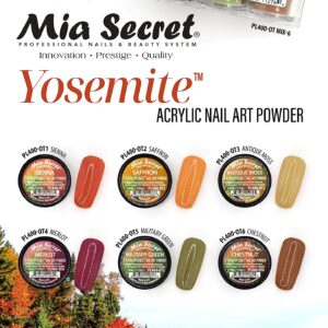 Mia Secret Acryli Powder Collection - Yosemite, 6PCS - Dip Acrylic Powders - Autum/Fall Colors for Acrylic Nails - 6 Piece Acrylic Powders kit - Polvos Acrilicos de Uñas con Colores de Otoño