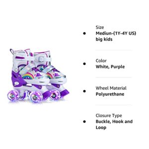 SHDSL Girls Roller Skates for Kids Beginners 4 Size Adjustable, Light UP 8 Wheels Shine, Fun Illuminating Boys patines para niñas