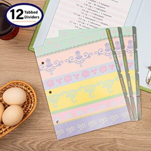 COFICE Recipe Book to Write in Your Own Recipes, 8.5x9.5 Recipe Ring Binder with PU Faux Leather Cover, 4x6 Cards and Tabbed Dividers, Green