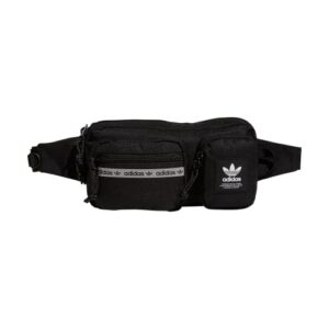 adidas originals originals rectangle crossbody bag, black/white, one size