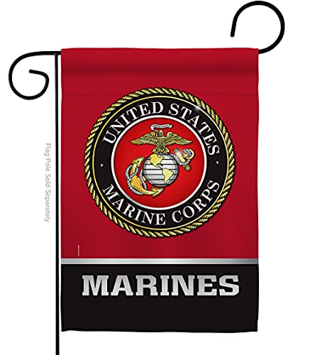 US MILITARY Marine Corps USMC Garden Flag Armed Forces Semper Fi United State American Military Veteran Retire Official House Decoration Banner Small Yard Gift Double-Sided, Made in USA