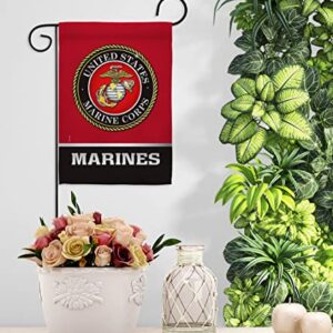 US MILITARY Marine Corps USMC Garden Flag Armed Forces Semper Fi United State American Military Veteran Retire Official House Decoration Banner Small Yard Gift Double-Sided, Made in USA