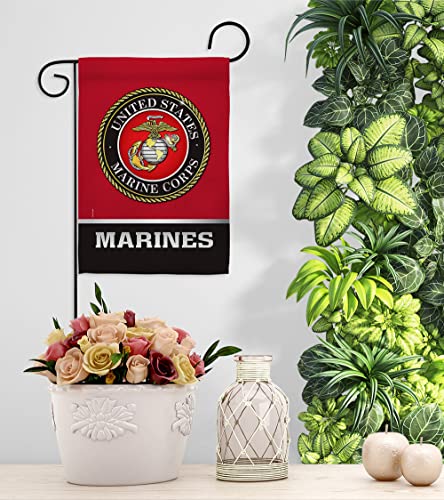 US MILITARY Marine Corps USMC Garden Flag Armed Forces Semper Fi United State American Military Veteran Retire Official House Decoration Banner Small Yard Gift Double-Sided, Made in USA