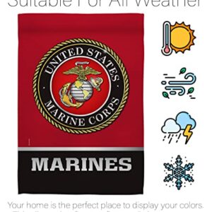 US MILITARY Marine Corps USMC Garden Flag Armed Forces Semper Fi United State American Military Veteran Retire Official House Decoration Banner Small Yard Gift Double-Sided, Made in USA