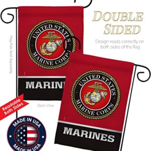 US MILITARY Marine Corps USMC Garden Flag Armed Forces Semper Fi United State American Military Veteran Retire Official House Decoration Banner Small Yard Gift Double-Sided, Made in USA