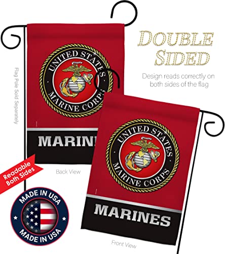 US MILITARY Marine Corps USMC Garden Flag Armed Forces Semper Fi United State American Military Veteran Retire Official House Decoration Banner Small Yard Gift Double-Sided, Made in USA