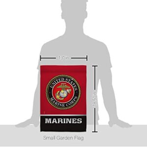 US MILITARY Marine Corps USMC Garden Flag Armed Forces Semper Fi United State American Military Veteran Retire Official House Decoration Banner Small Yard Gift Double-Sided, Made in USA