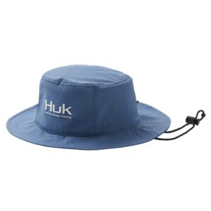 huk men's standard performace bucket fishing hat upf 30+ sun protection, titanium blue, one size