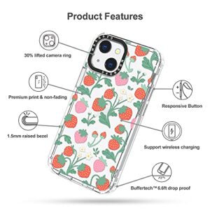 MOSNOVO Compatible with iPhone 13 Mini Case, Cute Strawberry Garden for Girl Women Men [ Buffertech™ Impact ] Transparent TPU Bumper Clear Phone Case Cover Designed for iPhone 13 Mini 5.4 Inch