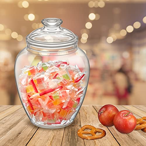 Amazing Abby - Sugar Sugar - 140-Ounce Plastic Candy Jar with Lid, Cookie Jar, Apothecary Jar, BPA-Free, Shatter-Proof, Dishwasher-Safe, Great for Candy Buffet, Decorative Display, and More