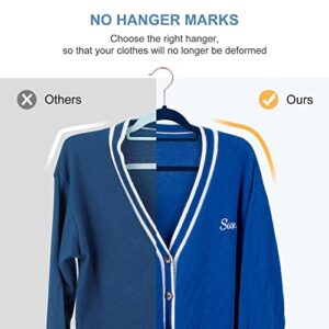 Velvet Clothes Hangers, ESEOE 30 Pack Non Slip Suit Hangers with Rose Gold Color Swivel Hook, Ultra Thin Space Saving, Wide for Coat, Shirt, Pants, Ties (Blue)