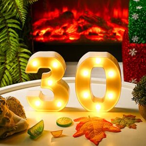 30th birthday decorations marquee numbers light up letters plastic led light up number letters figure fairy birthday party supplies battery operated numbers for 30th happy birthday anniversary event