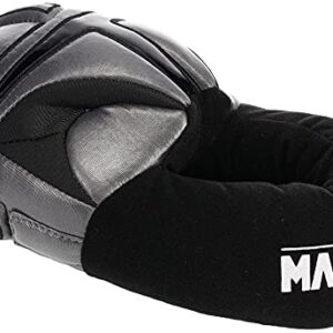 STAR WARS Boys Mandalorian Slipper, Full Body Mando Helmet Novelty Slipper, Grey/Black, Size 1-2 Big Kid