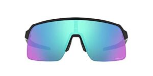 oakley men's oo9463a sutro lite low bridge fit rectangular sunglasses, matte black/prizm sapphire, 39 mm