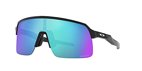 Oakley Men's OO9463A Sutro Lite Low Bridge Fit Rectangular Sunglasses, Matte Black/Prizm Sapphire, 39 mm