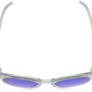 Oakley Men's OO9464A HSTN Low Bridge Fit Round Sunglasses, Matte Clear/Prizm Violet, 52 mm