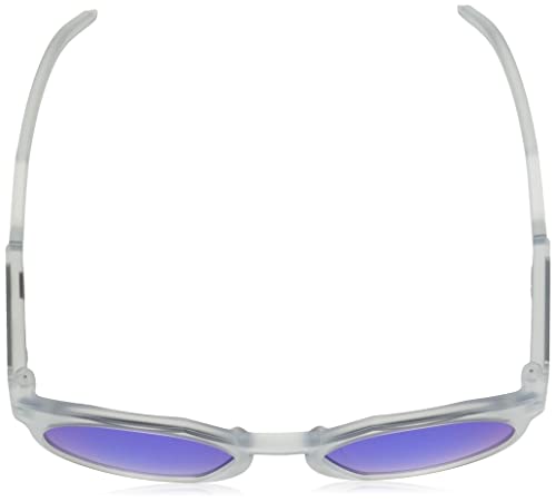 Oakley Men's OO9464A HSTN Low Bridge Fit Round Sunglasses, Matte Clear/Prizm Violet, 52 mm