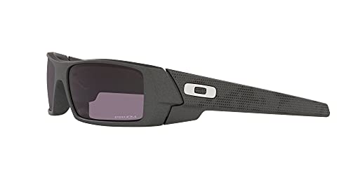 Oakley Men's OO9014 Gascan Rectangular Sunglasses, Steel/Prizm Grey, 60 mm